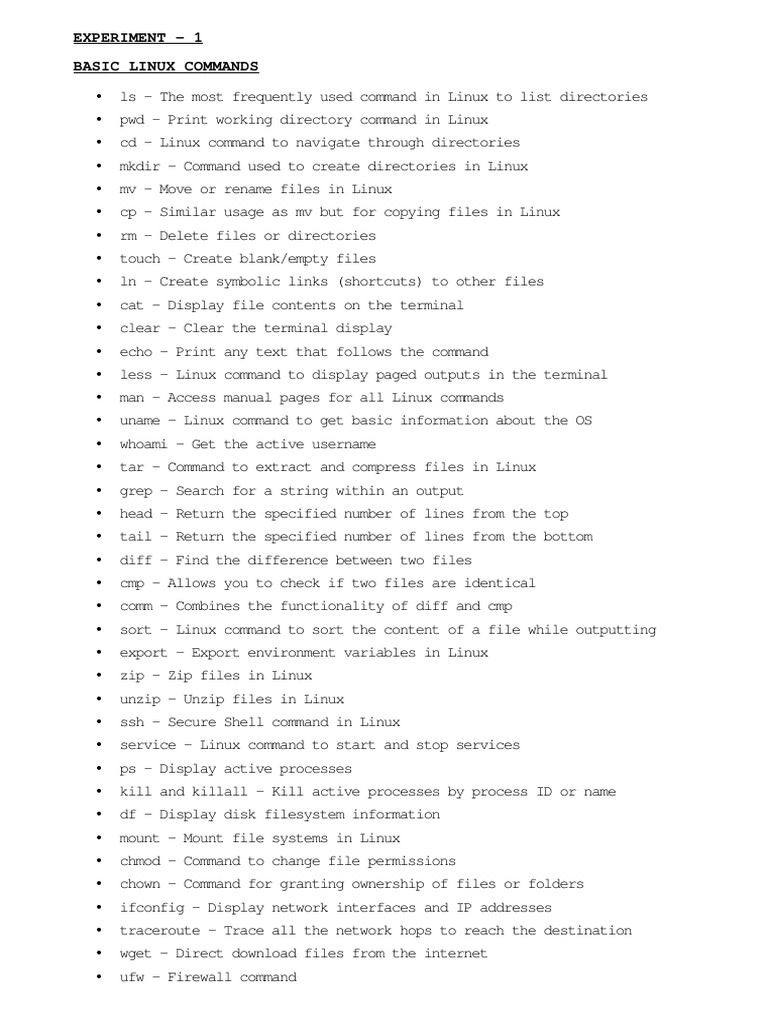 Essential Linux Commands Guide | PDF | Computer File | File System