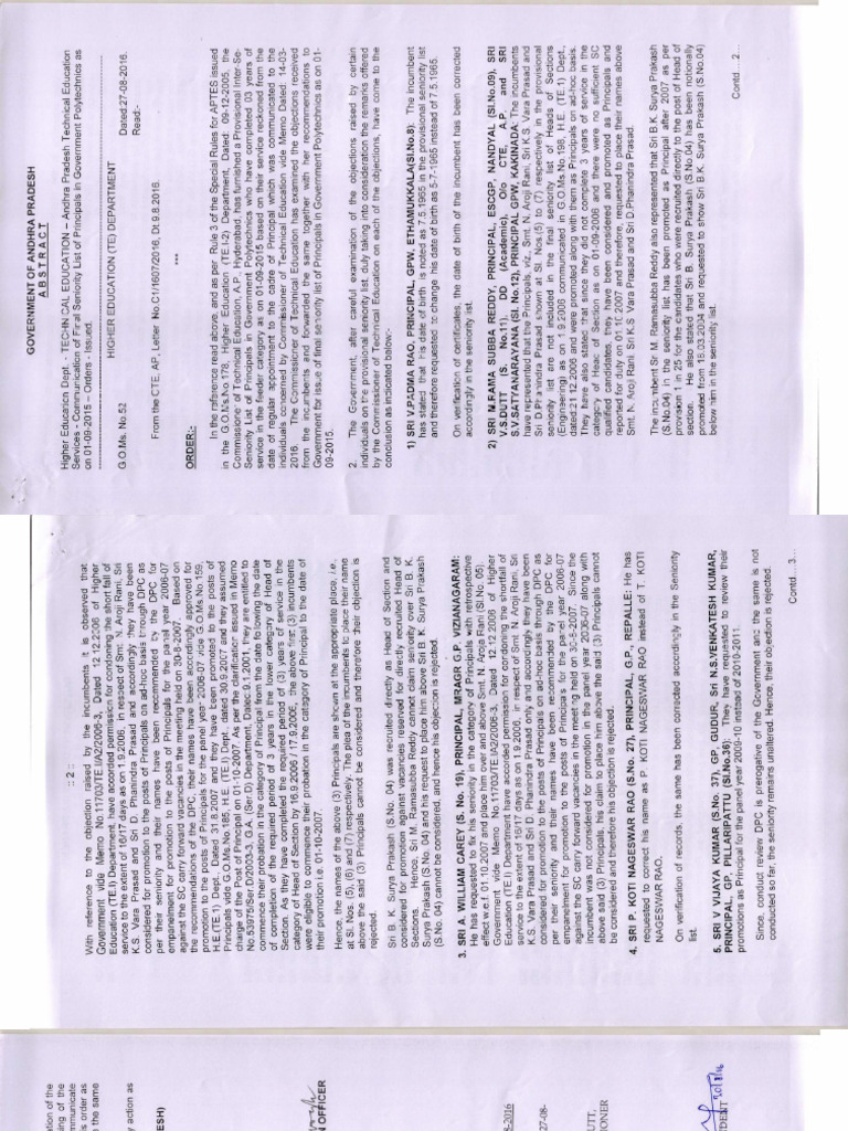 Principals Seniority List - 609. | PDF