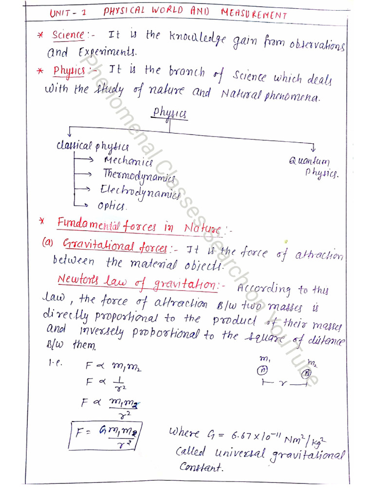 F Unit-1 (Physical World and Measurement) | PDF