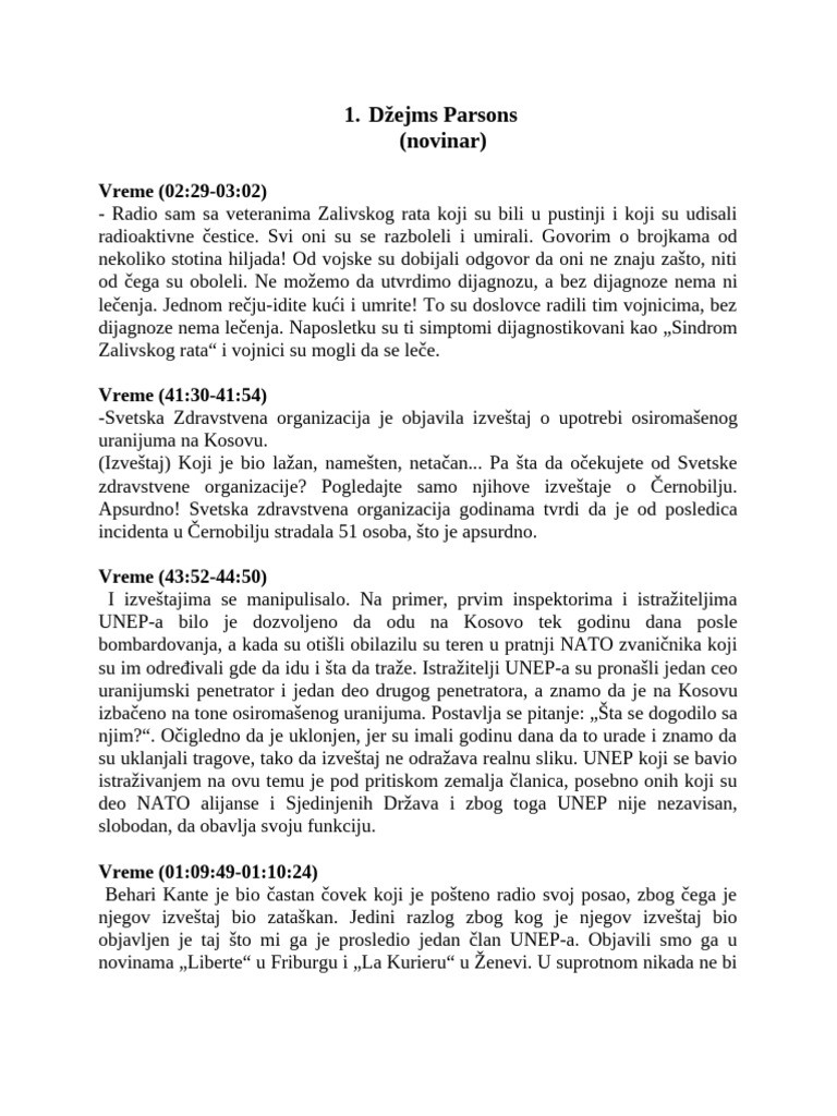 Osiromašeni Uranijum Film | PDF