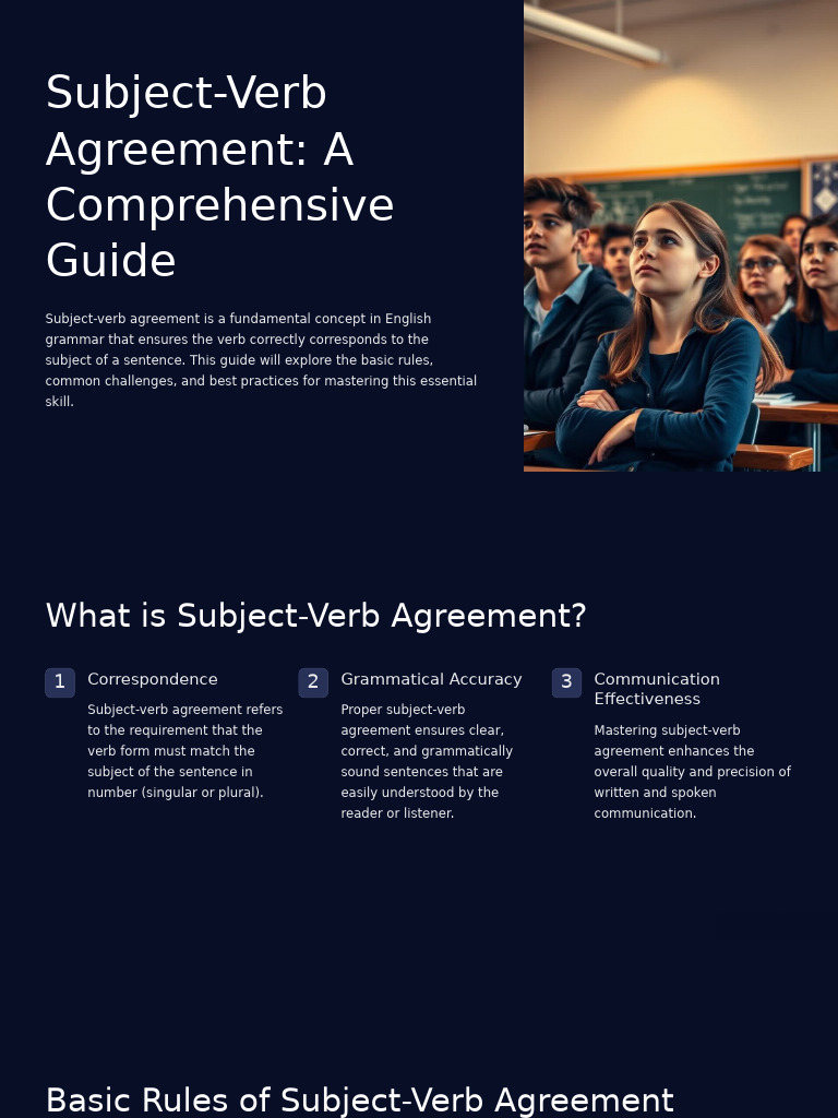 Subject Verb Agreement a Comprehensive Guide | PDF | Subject (Grammar ...