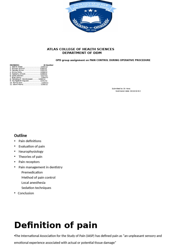 Opd Assignment 2 | PDF | Analgesic | Anesthesia