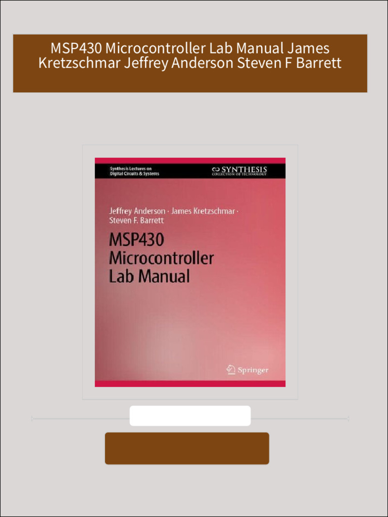 Instant Download MSP430 Microcontroller Lab Manual James Kretzschmar ... Instant Download MSP430 Microcontroller Lab Manual James Kretzschmar ...