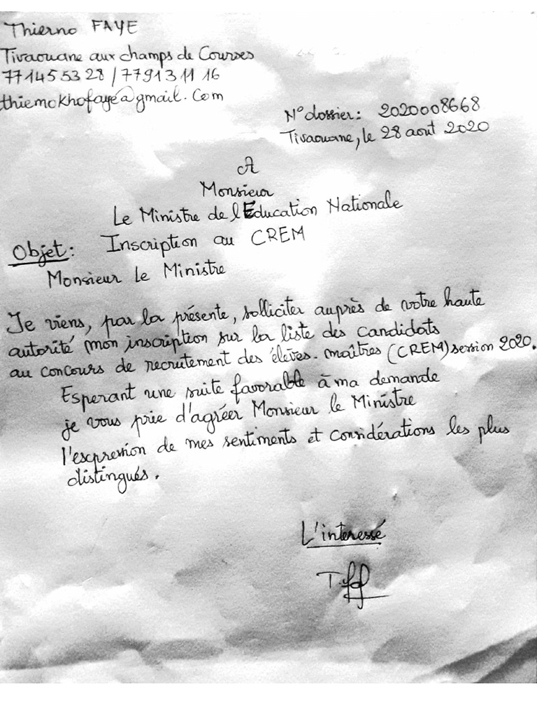 Demande Manuscrite | PDF