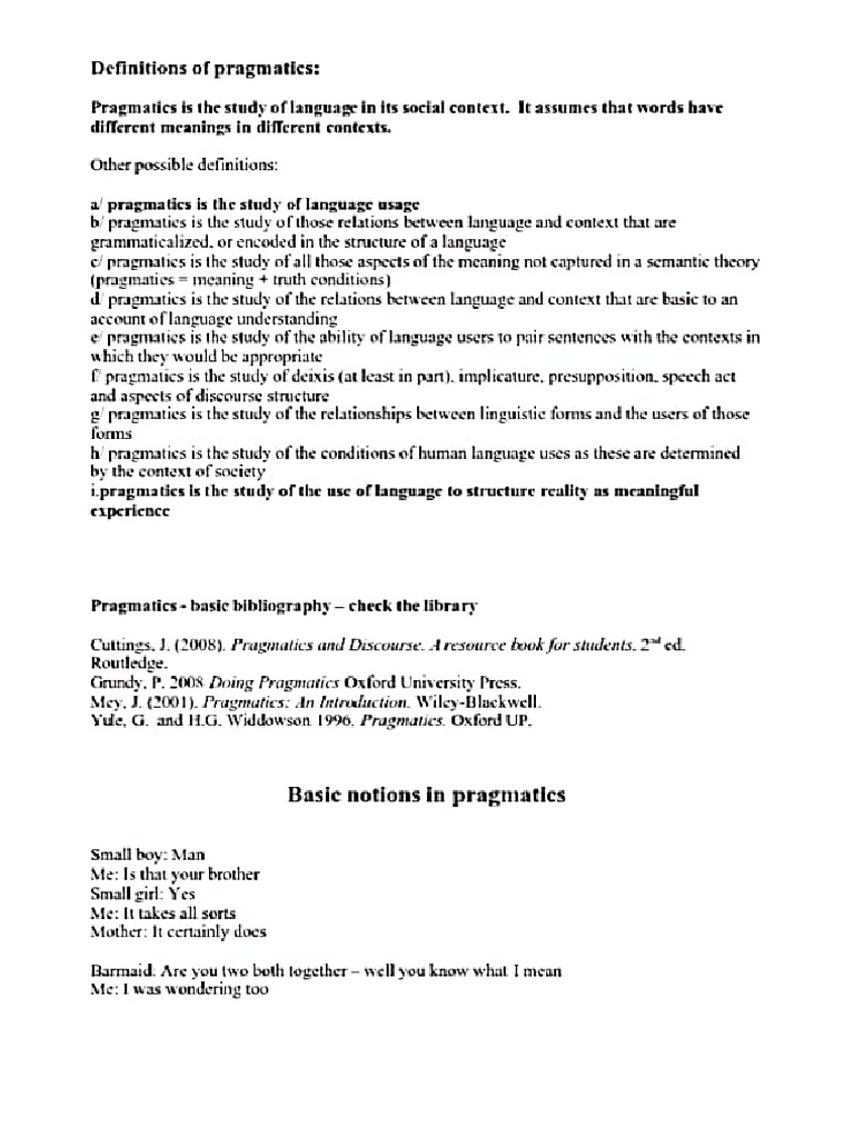 Pragmatics 2 | PDF