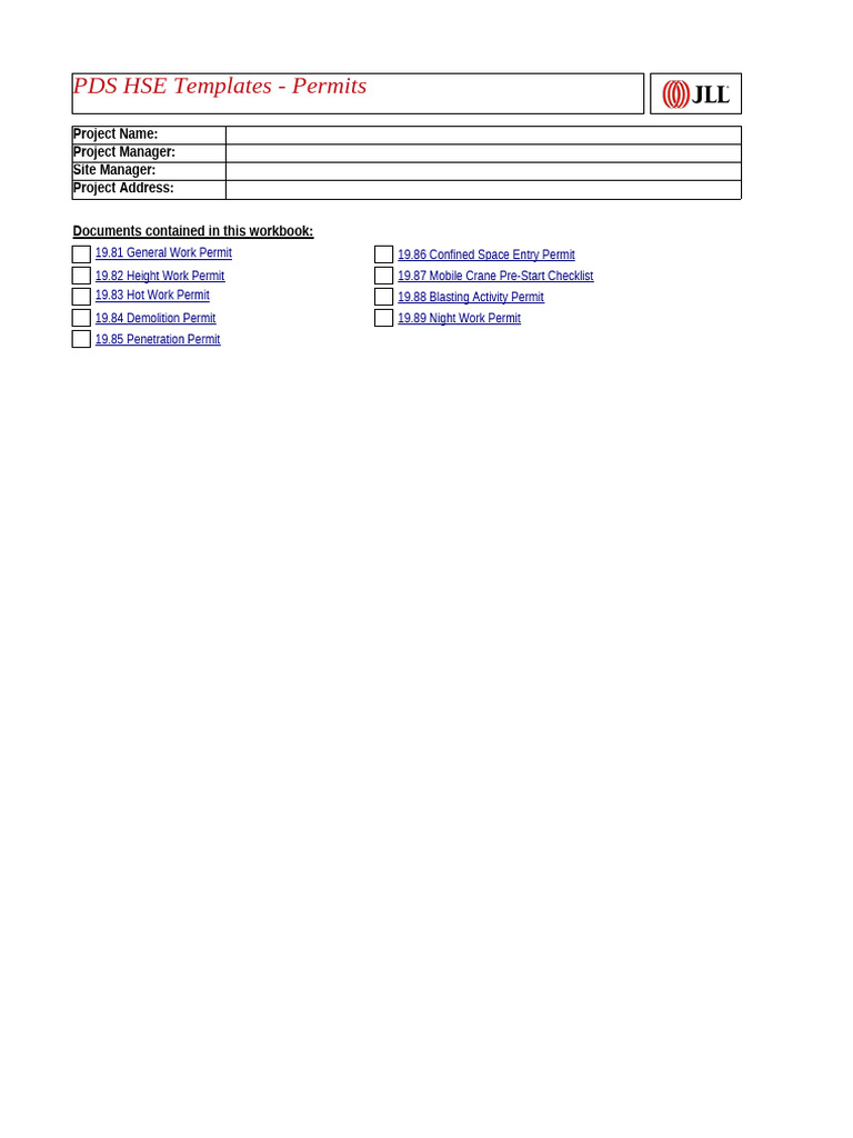 HSE Permit Templates Overview | PDF | Personal Protective Equipment ...