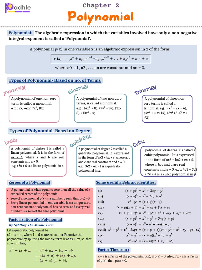 Understanding Polynomial Types and Factorization | PDF | Polynomial ...