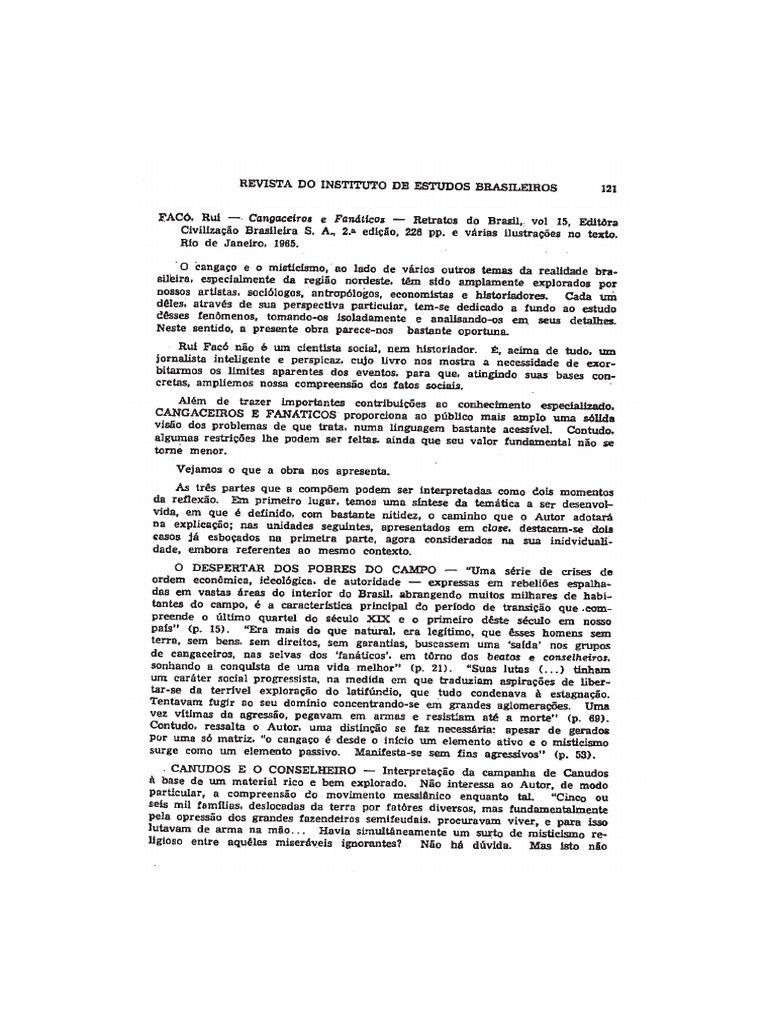 Rui Faco Cangaceiros e Fanaticos | PDF