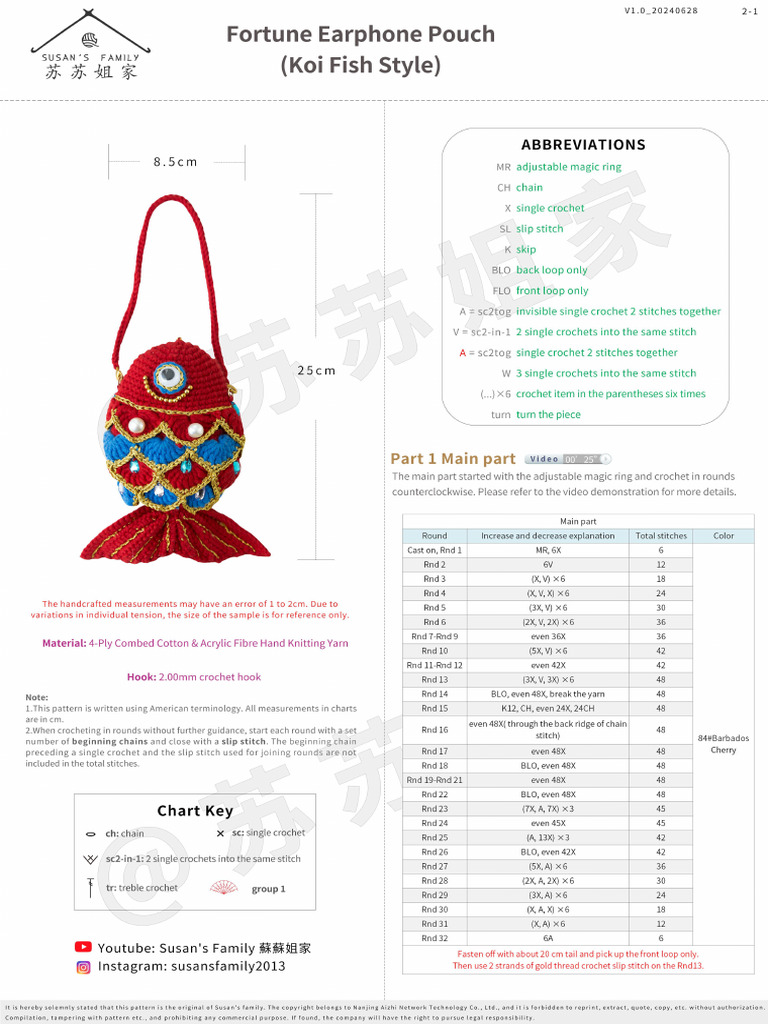 Fortune Earphone Pouch Koi Fish Style | PDF