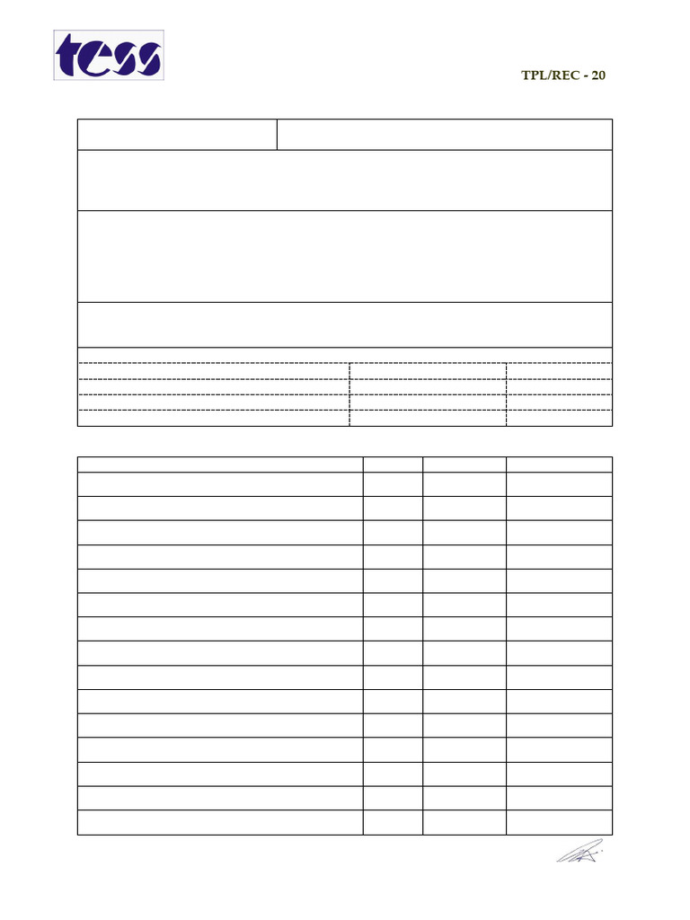 TPL Training Record Template | PDF