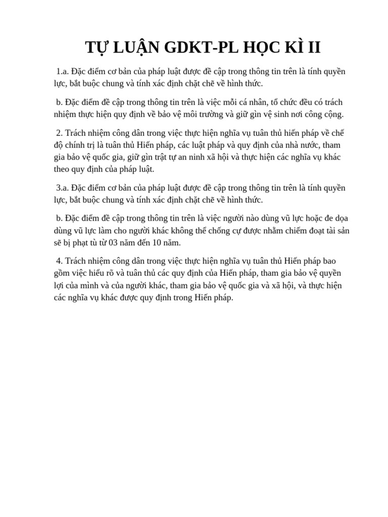 TỰ LUẬN GDKT | PDF