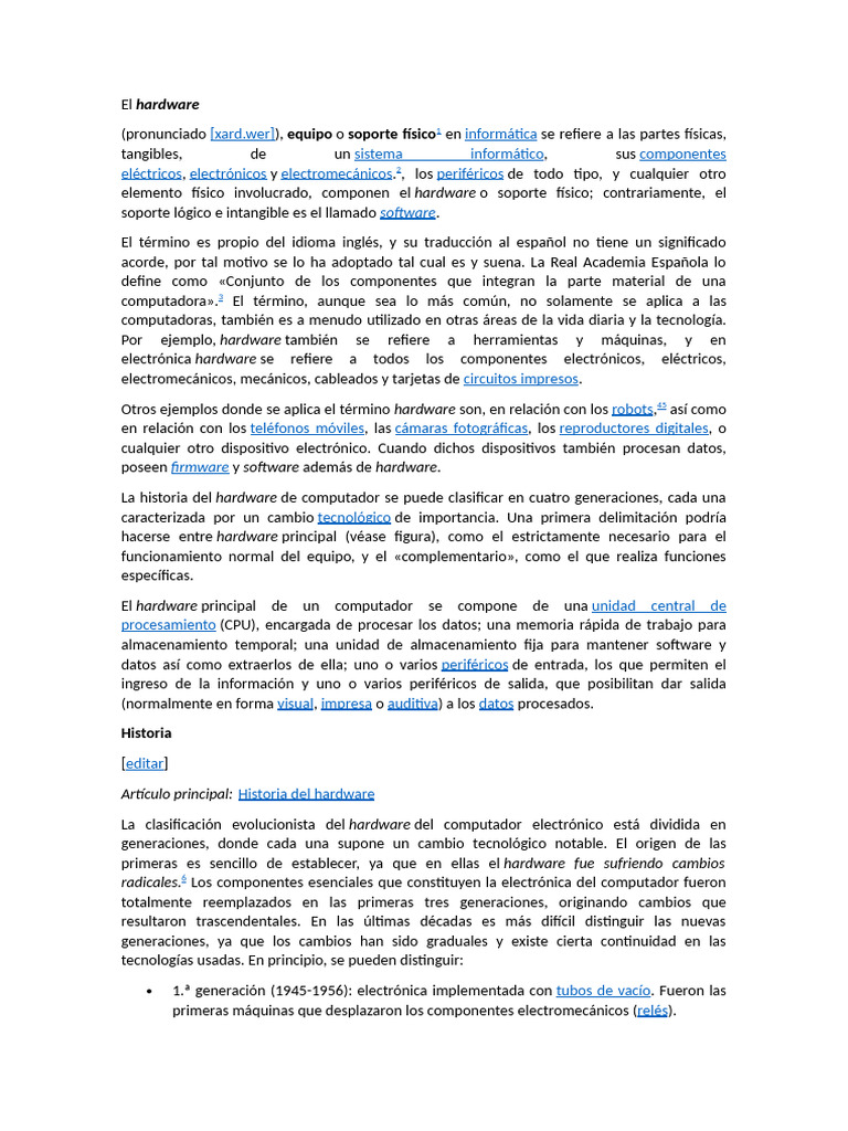 El HARWARE | PDF | Hardware de la computadora | Electrónica