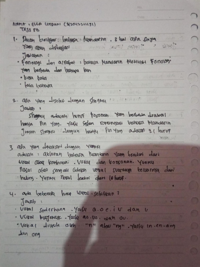 tugas mandarin ella | PDF