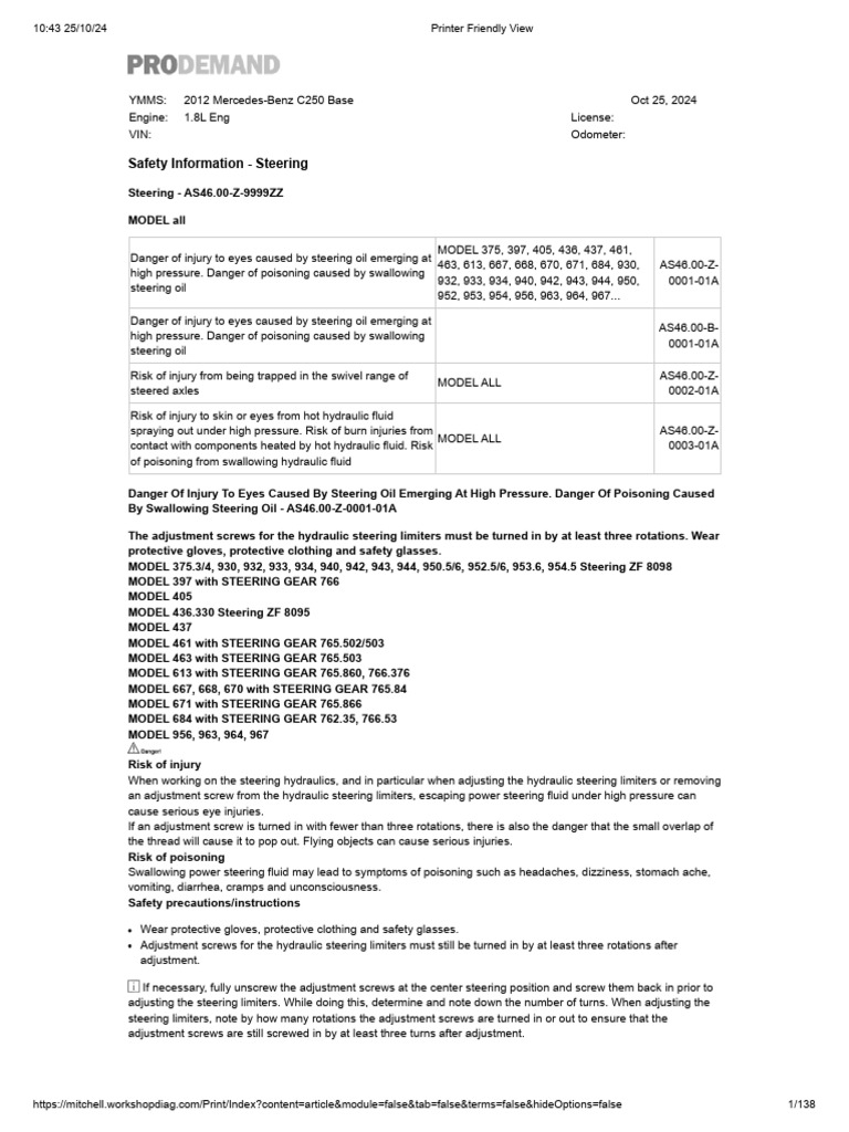 Mitchell Steering document | PDF | Steering | Tire