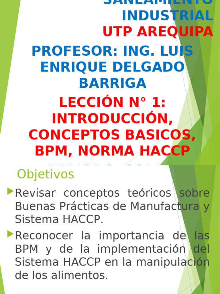 Lección #1 Introducción, Conceptos Basicos, BPM, Norma Haccp | PDF ...