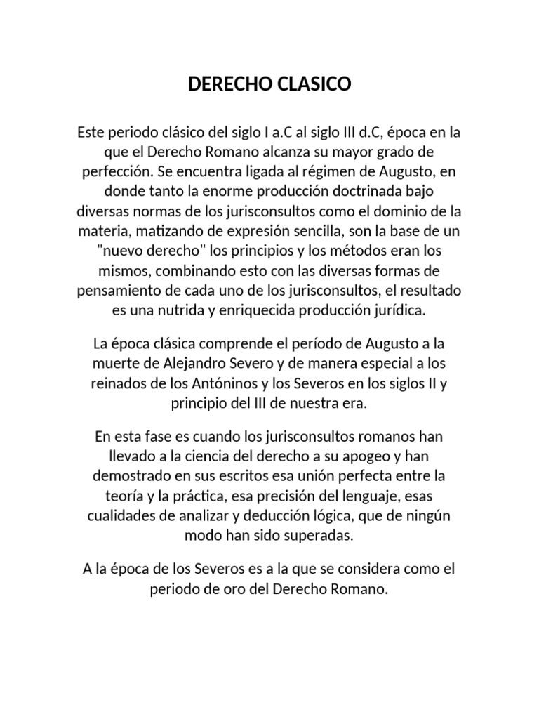 Derecho Clasico Iiiiii | PDF | Mundo grecorromano | Antiguedad clasica