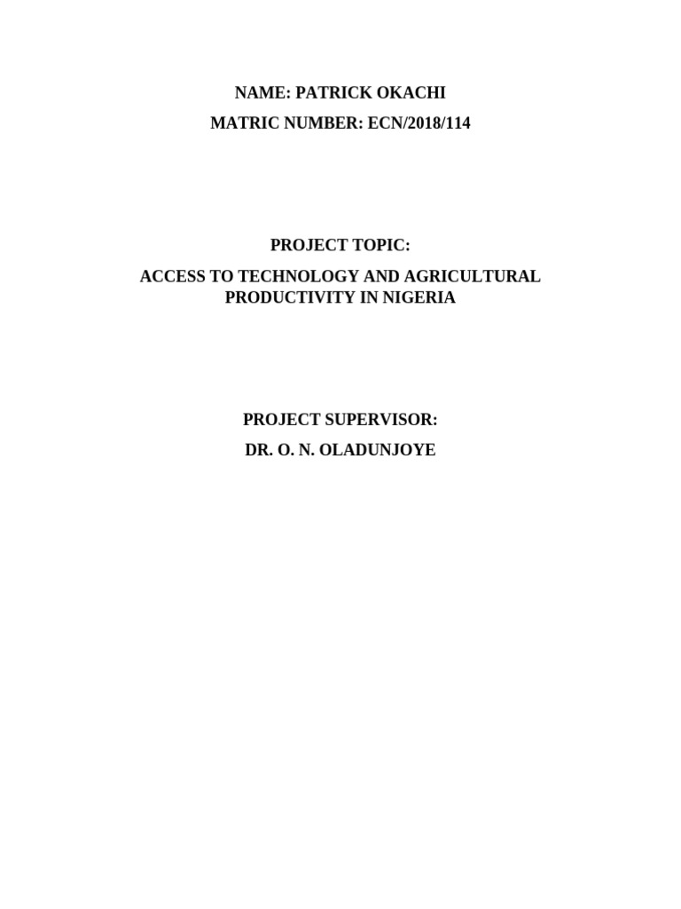Access To Technology | PDF | Agriculture | Smallholding