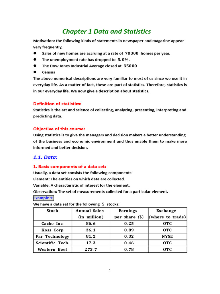 ch1.1 | PDF | Statistics | Quantitative Research