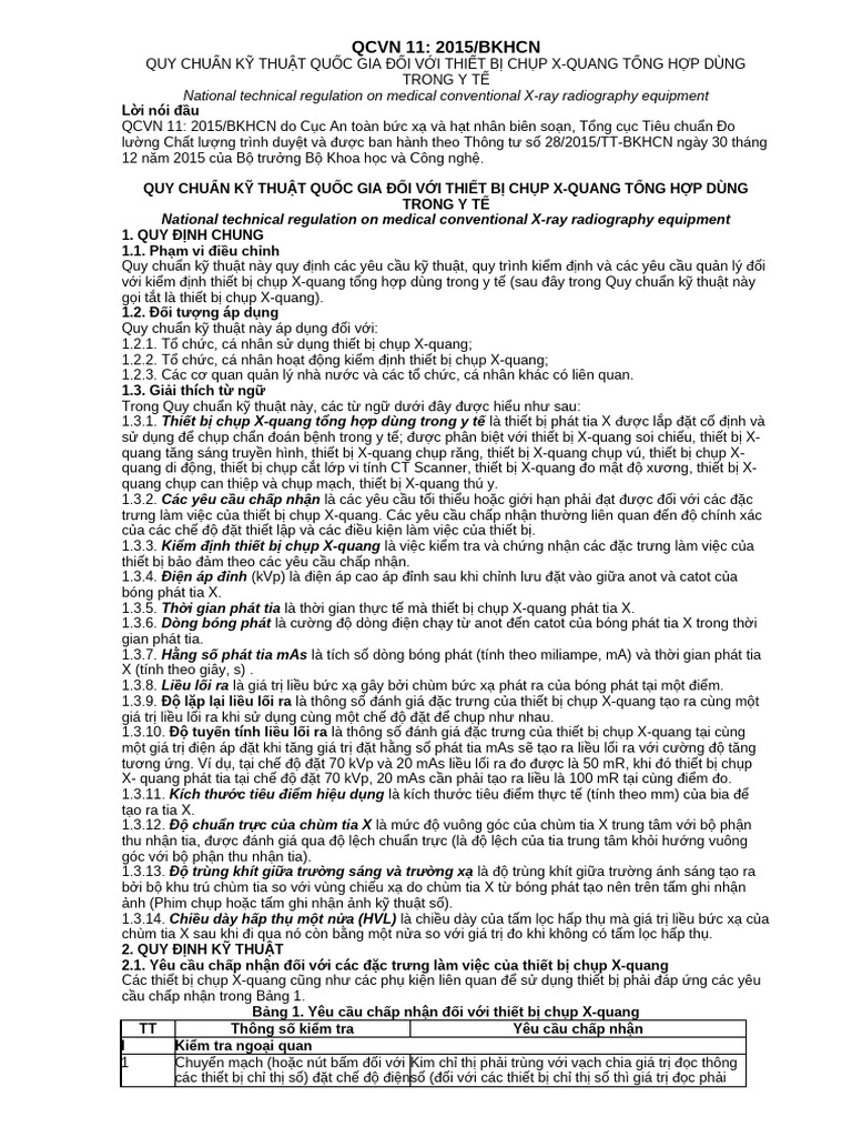 Quy Chuan Viet Nam QCVN 11 2015 BKHCN Bo Khoa Hoc Va Cong Nghe | PDF