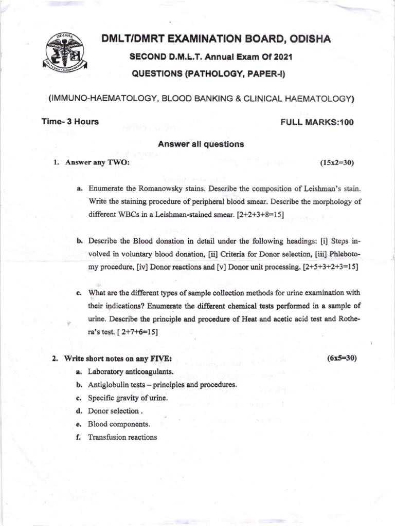 Pathology Exam 2021: Key Topics | PDF | Medical Specialties | Body Fluids