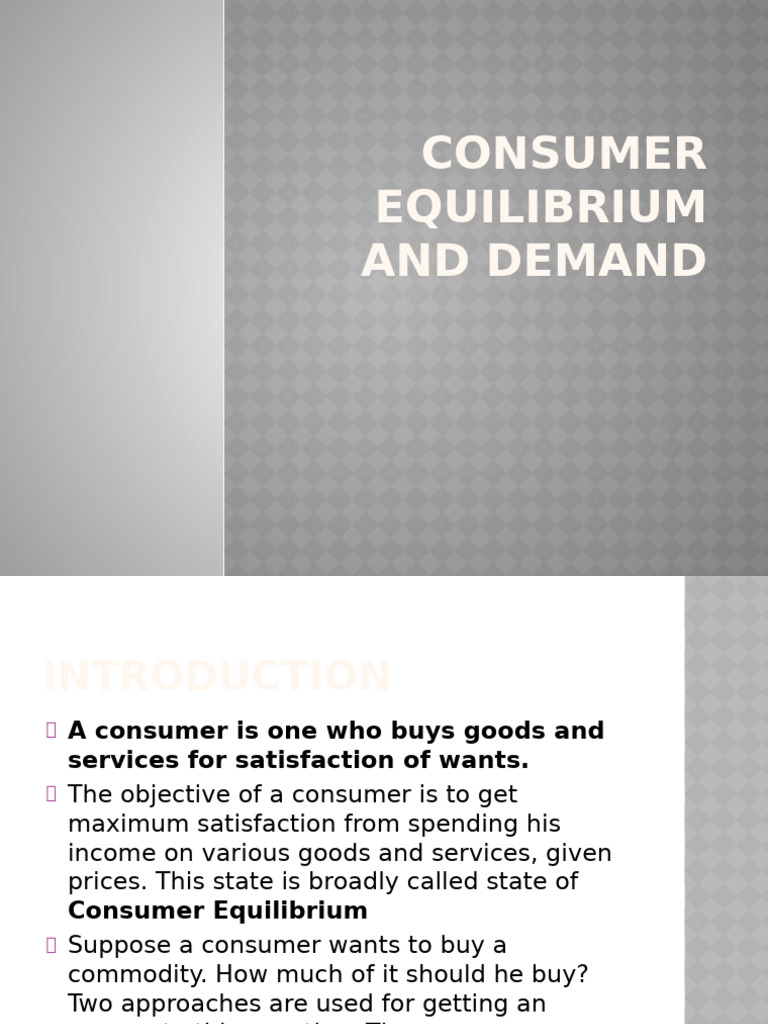 Consumer Equilibrium in Economics | PDF | Utility | Elasticity (Economics)