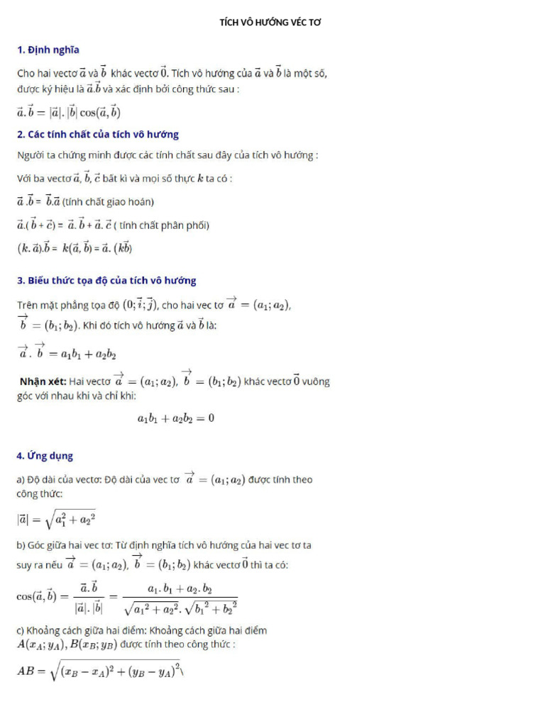 tọa độ véc tơ | PDF