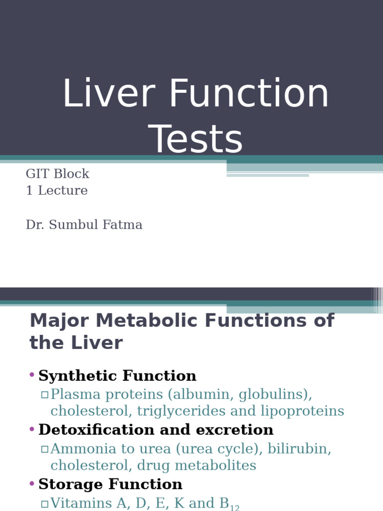 L8-Liver Function Test (1) SF | PDF | Liver | Abdomen