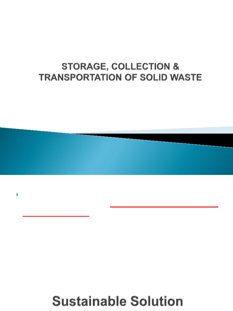 Storage, Collection & Transportation | PDF | Waste | Municipal Solid Waste