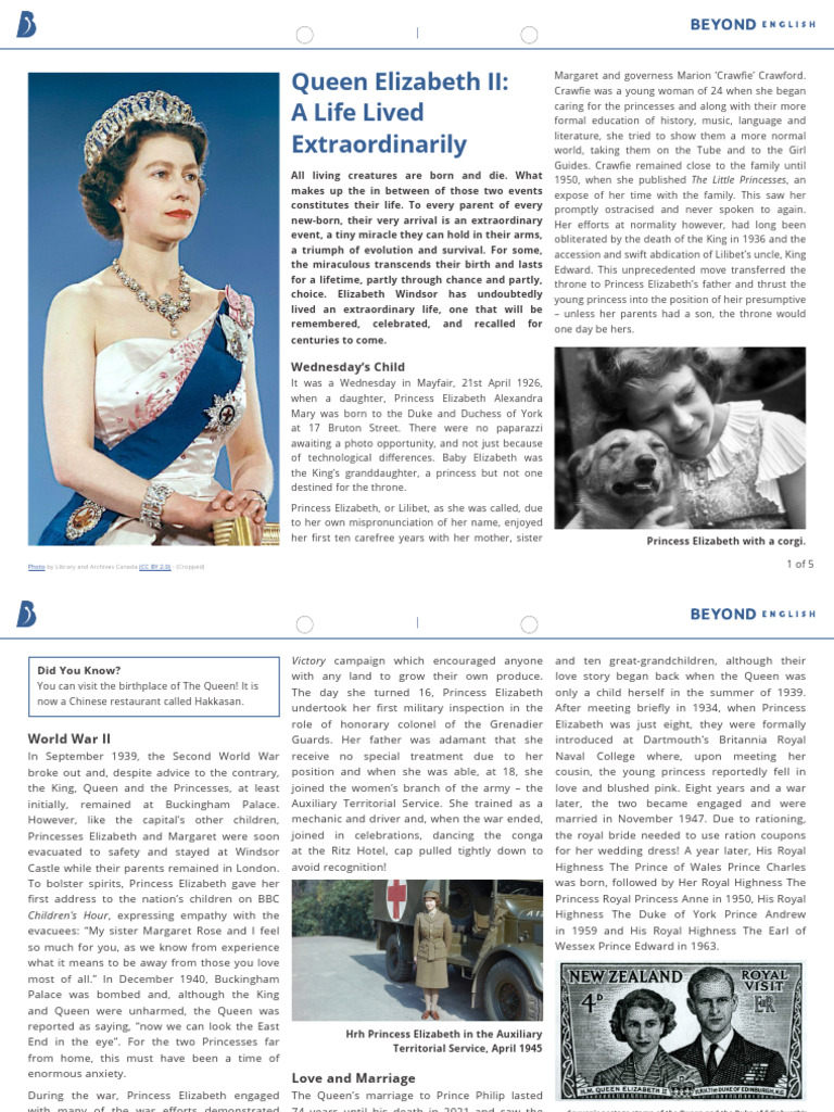 Queen Elizabeth II - A Life Lived Extraordinarily - Reading ...