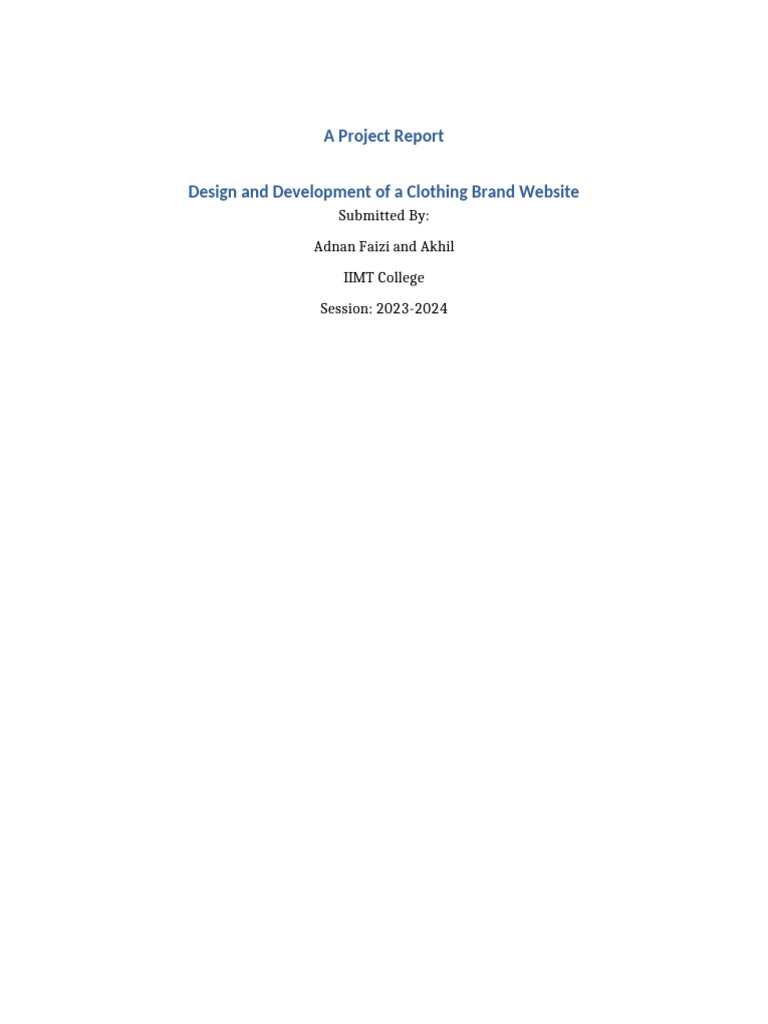 Clothing Brand E-commerce Website Report | PDF | Databases | Computer ...