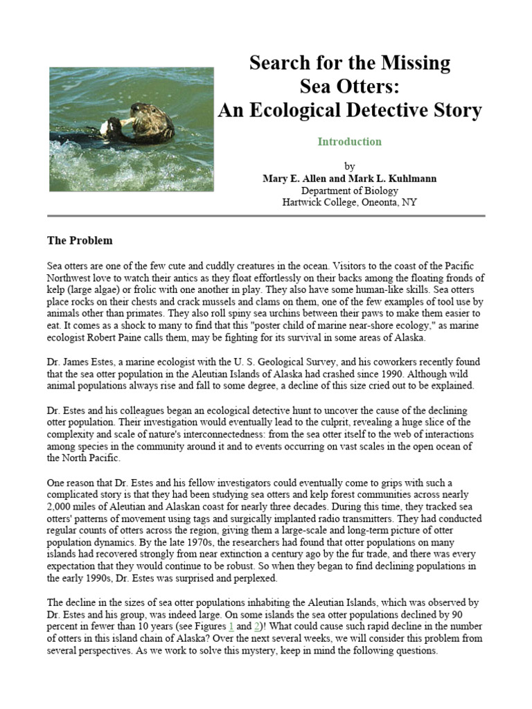 Solving the Sea Otter Decline Mystery | PDF | Fur | Marine Mammals