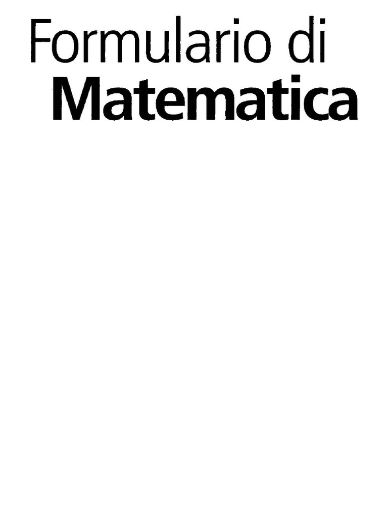 Formulario Di Matematica (Loredana Mola) (Z-Library) | PDF