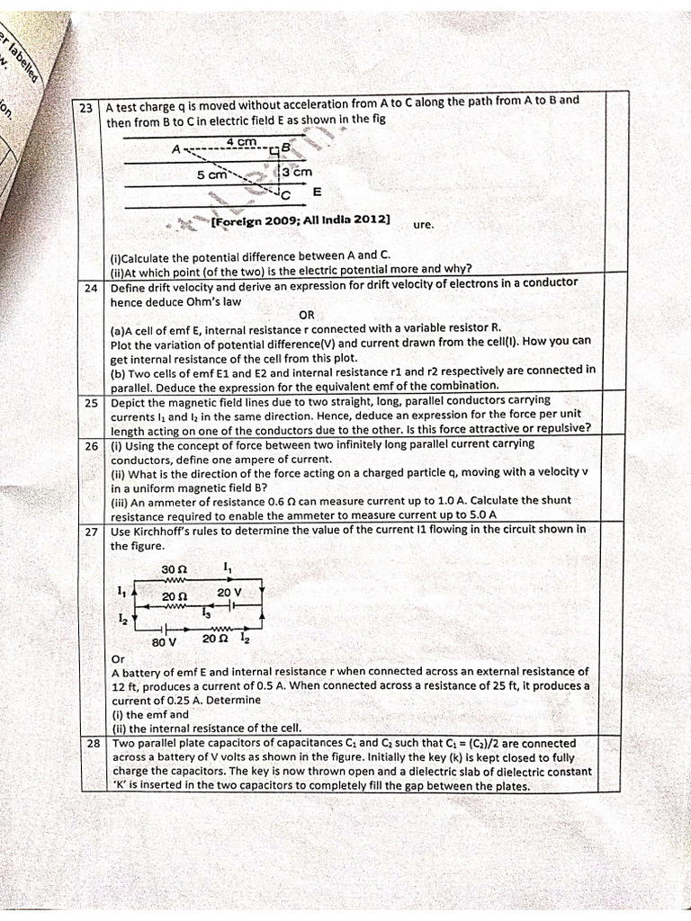 PHYSICS SQP Q24 to Q33 | PDF