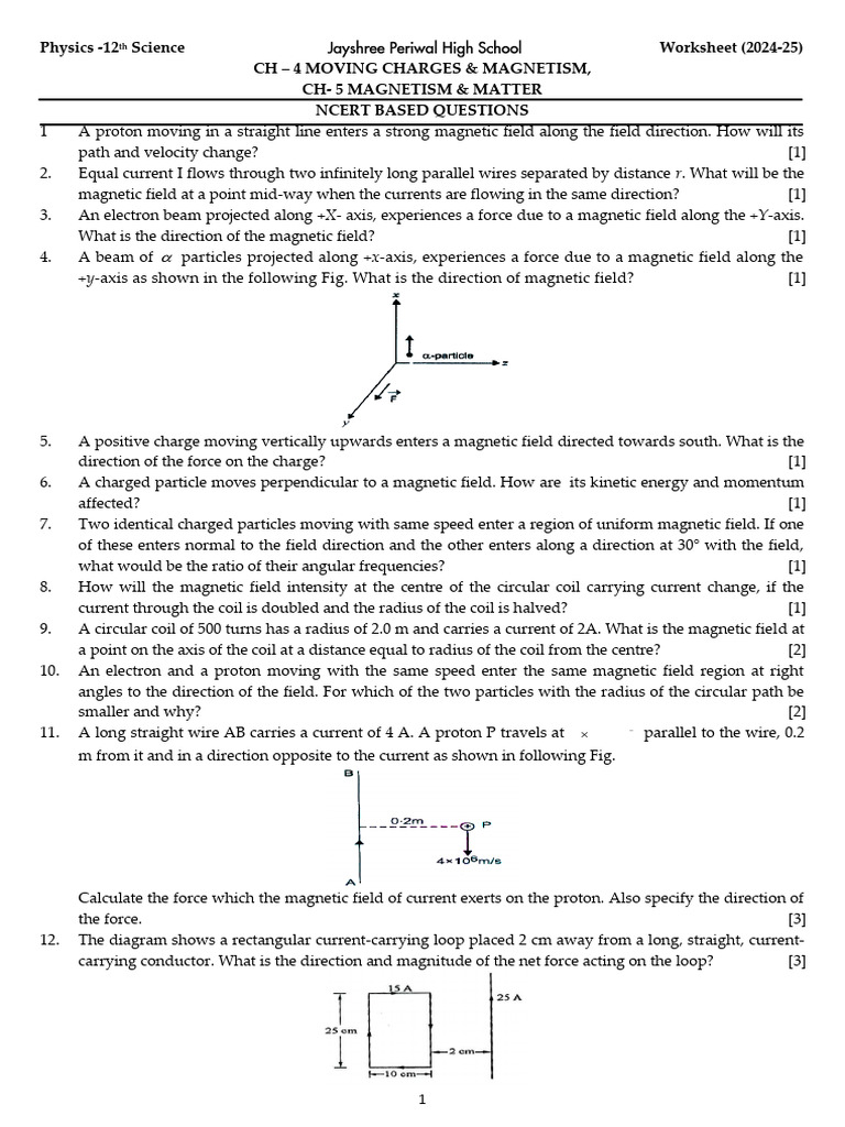 (Updated) CHAPTER - 4 & 5 MAGNETIC EFFECTS OF CURRENT AND MAGNETISM ...