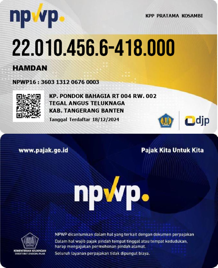 NPWP Hamdan | PDF