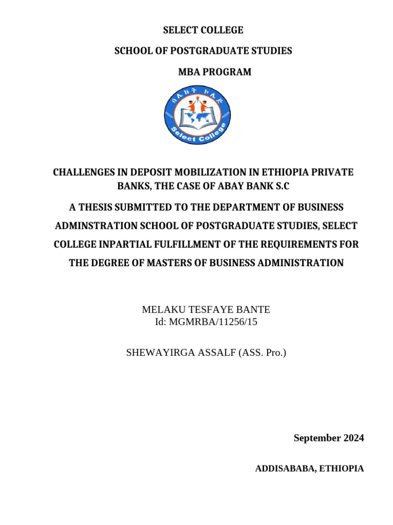 Final Thesis Report | PDF | Banks | Transaction Account