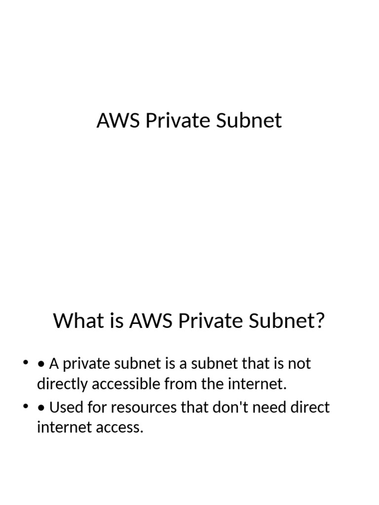 Understanding AWS Private Subnets | PDF
