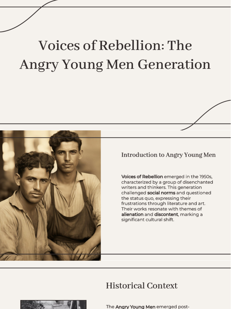 Slidesgo Voices of Rebellion the Angry Young Men Generation ...