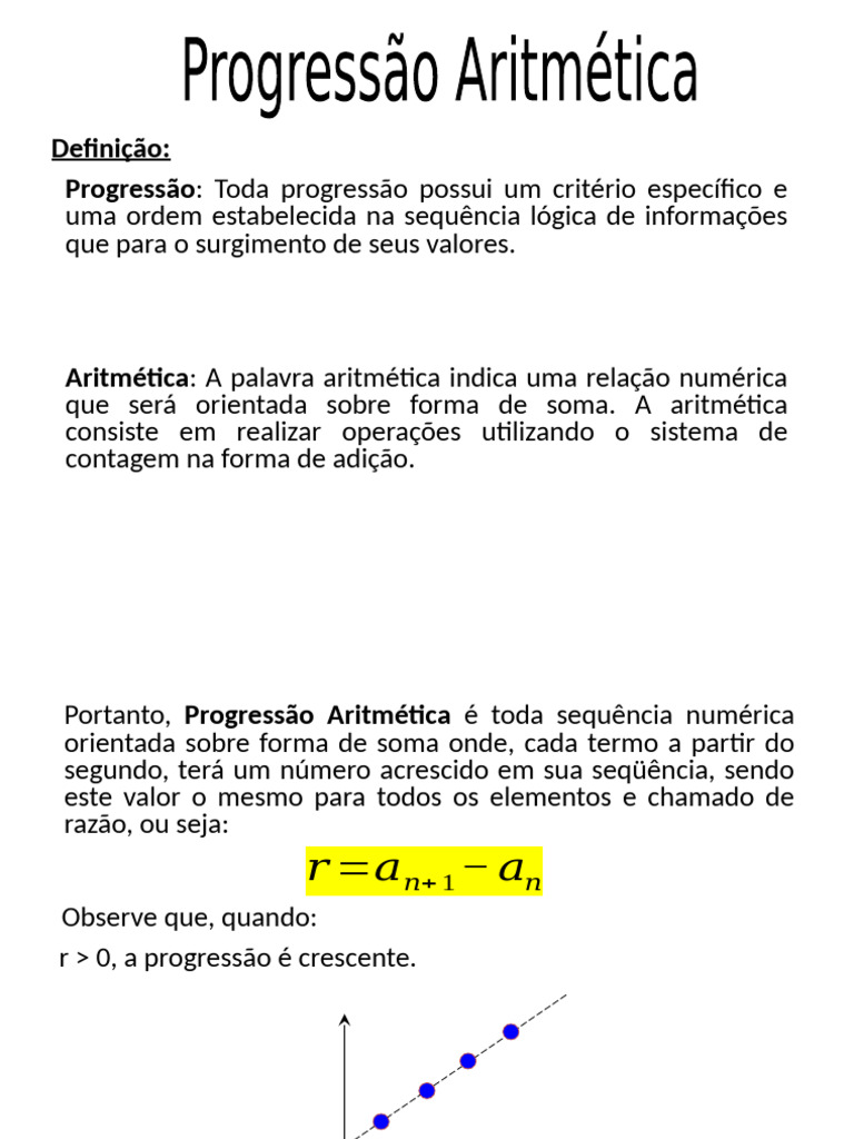 Progressão Aritmética | PDF | Sequência | Aritmética