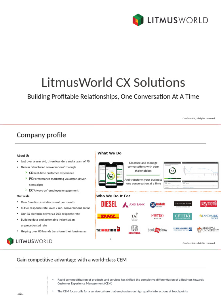 LitmusWorld - CX Solutions | PDF | Customer Experience | Analytics
