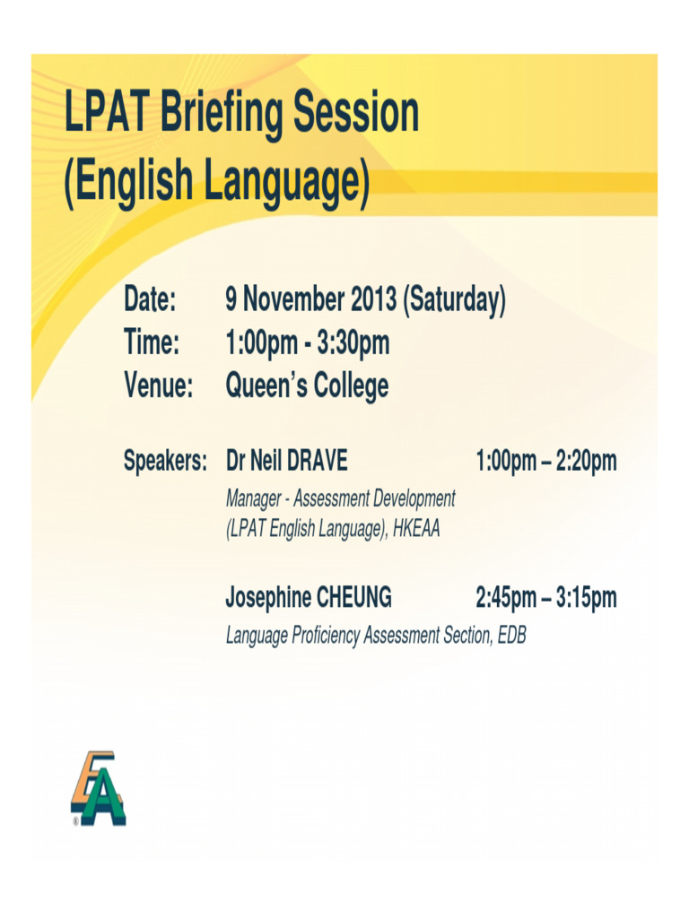 LPAT Briefing Session English Language | PDF | Verb | Word