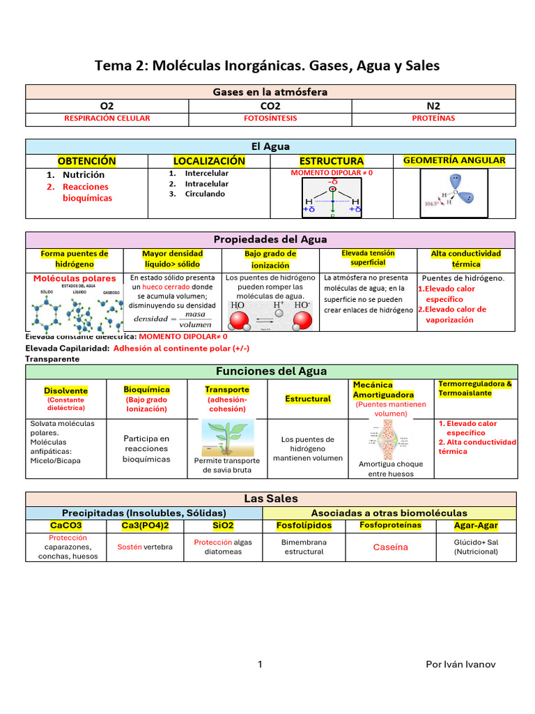 Ivanov Iván Resumen Bio | PDF | Polaridad química | Propiedades del agua