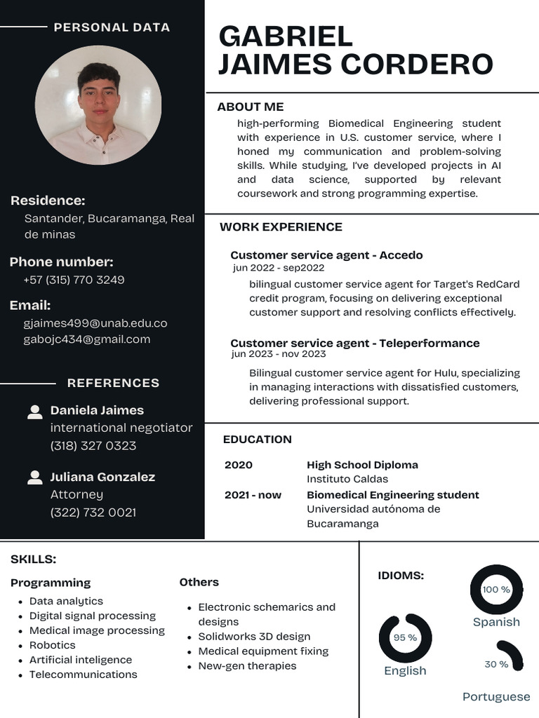 Hoja de Vida Gabriel Cordero | PDF | Artificial Intelligence | Intelligence (AI) & Semantics