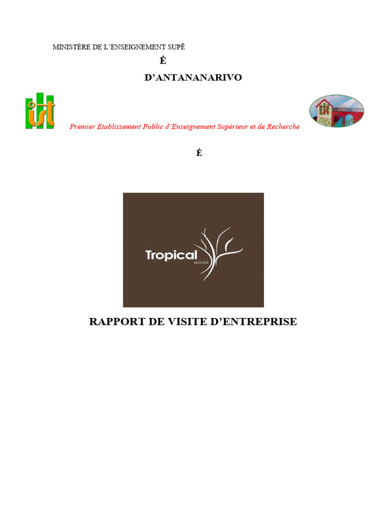 Rapport sur Tropical Wood Madagascar | PDF | Bois (matériau de ...