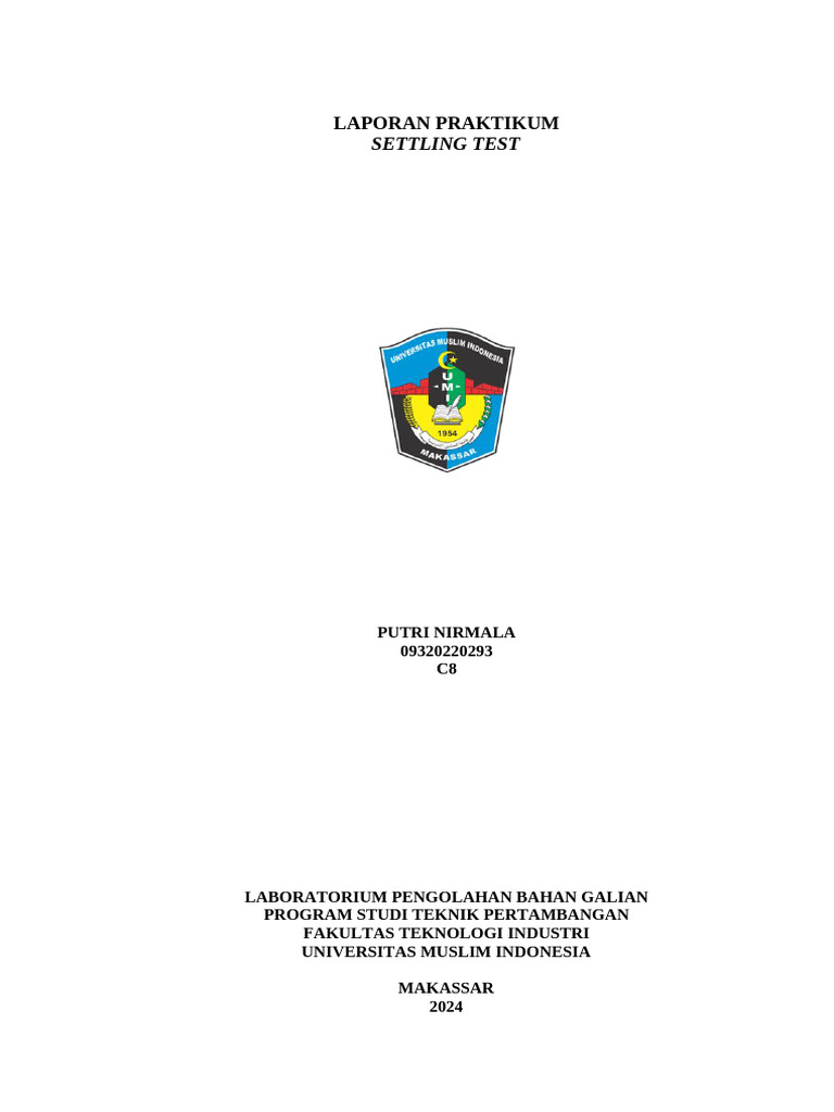 Settling Test | PDF