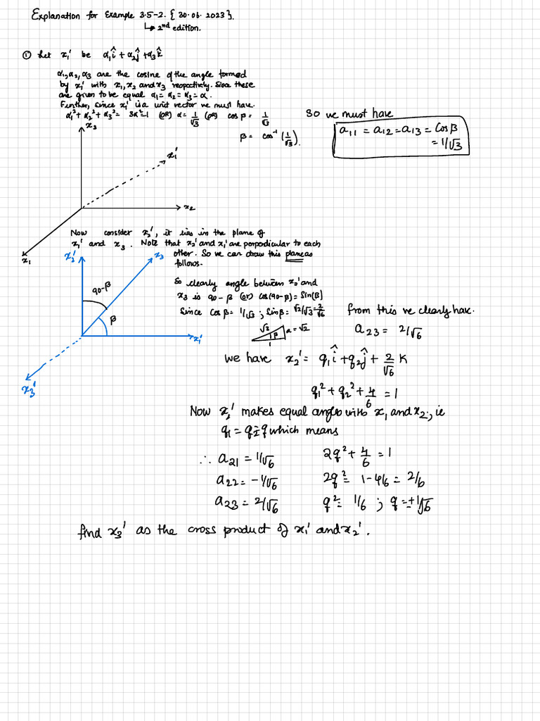 Cosine Angle Calculation in Vectors | PDF | Mathematical Analysis ...