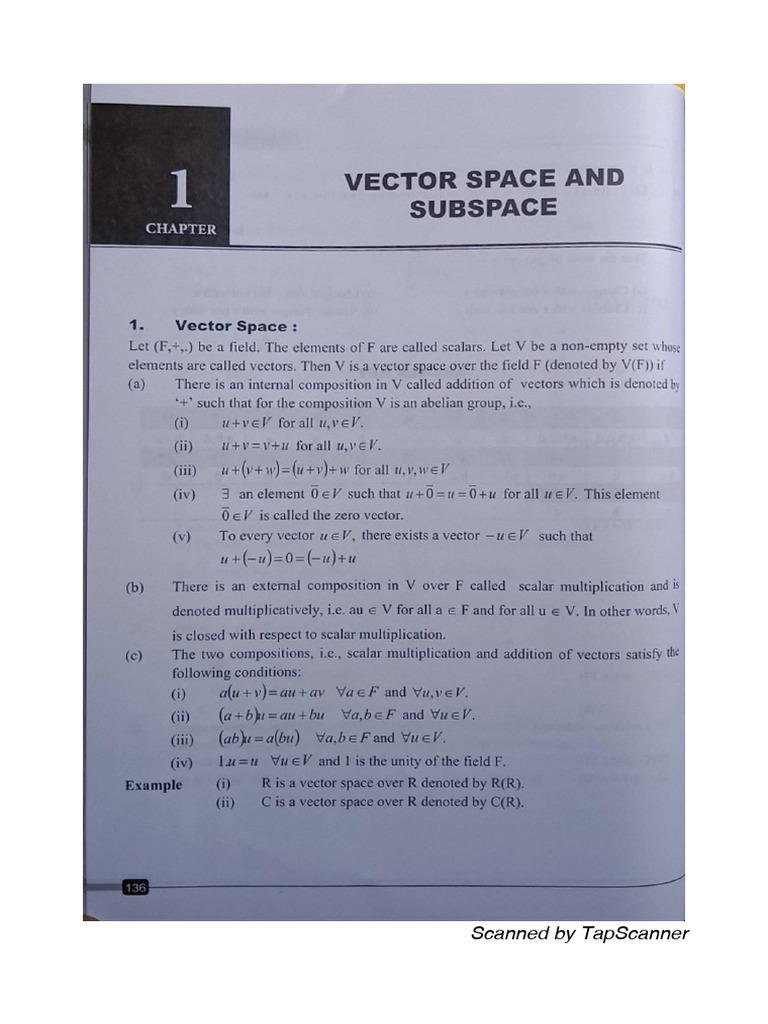 Vector Space and Subspace | PDF