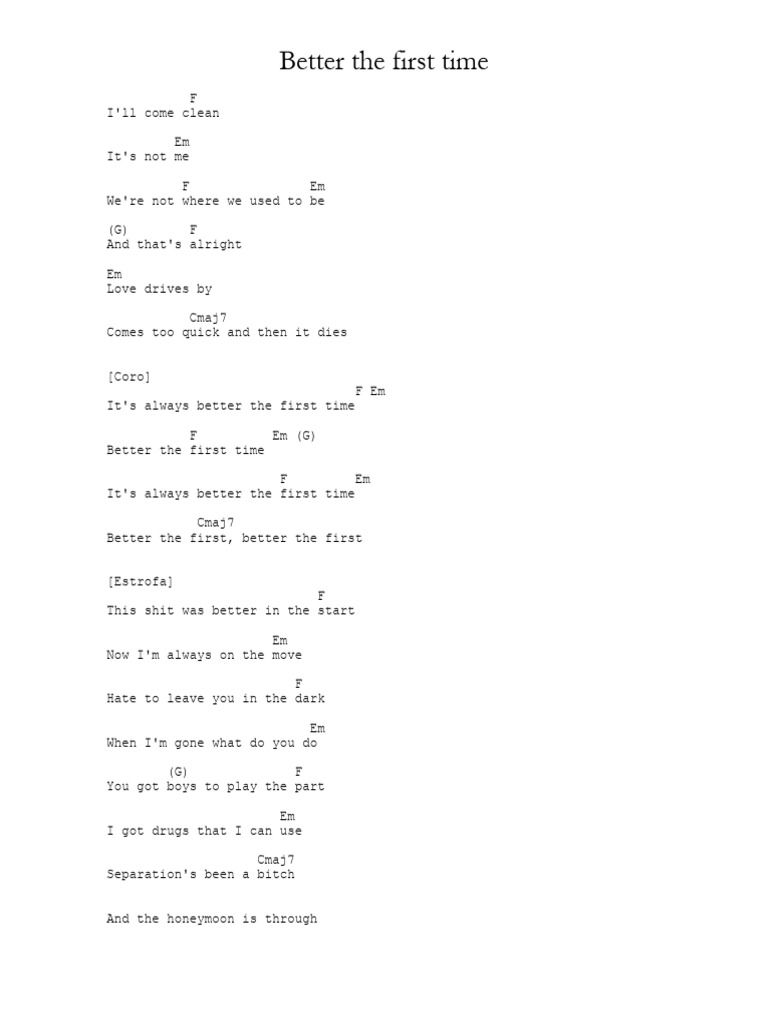 Better The First Time | PDF