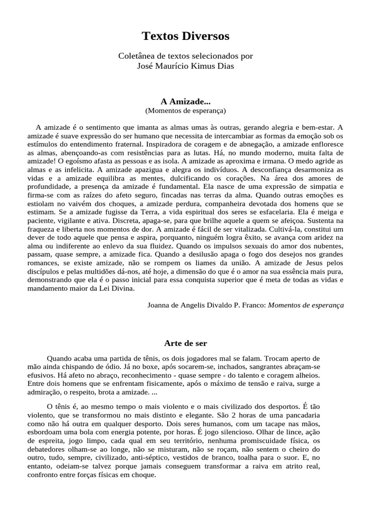 textos-diversos | PDF | Amor | Liberdade