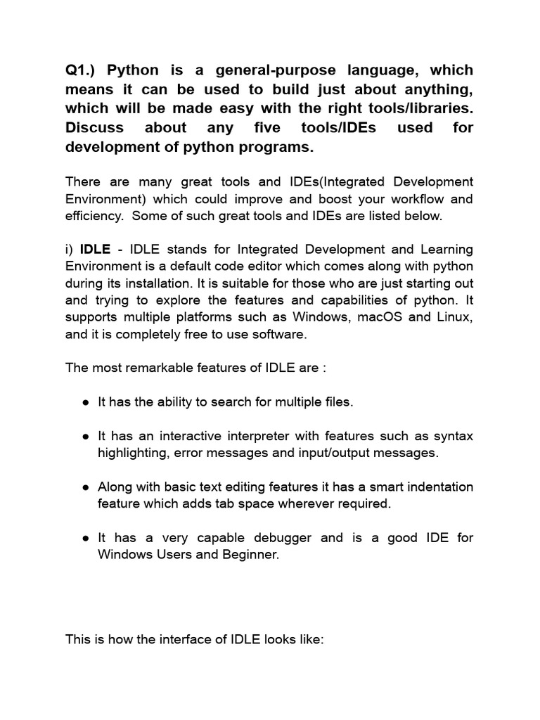 Computer Science Assignment Pdf Integrated Development Environment Python Programming